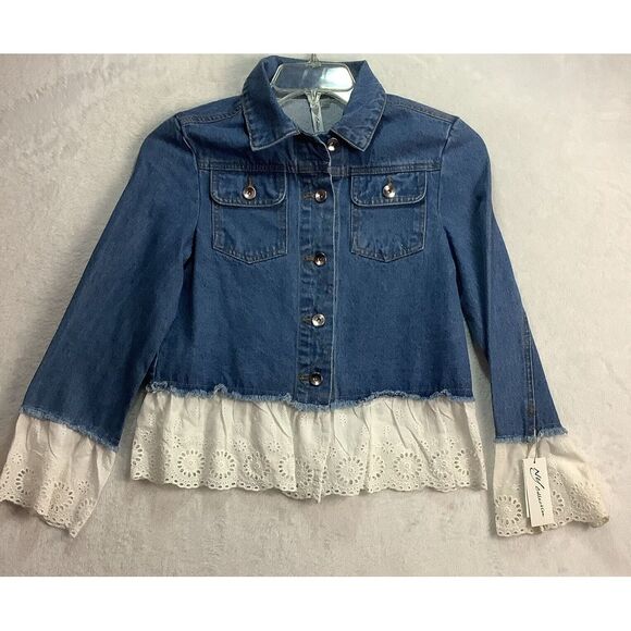 NY Collection | Jackets & Coats | Nwt Ny Collection Denim Eyelet Lace ...